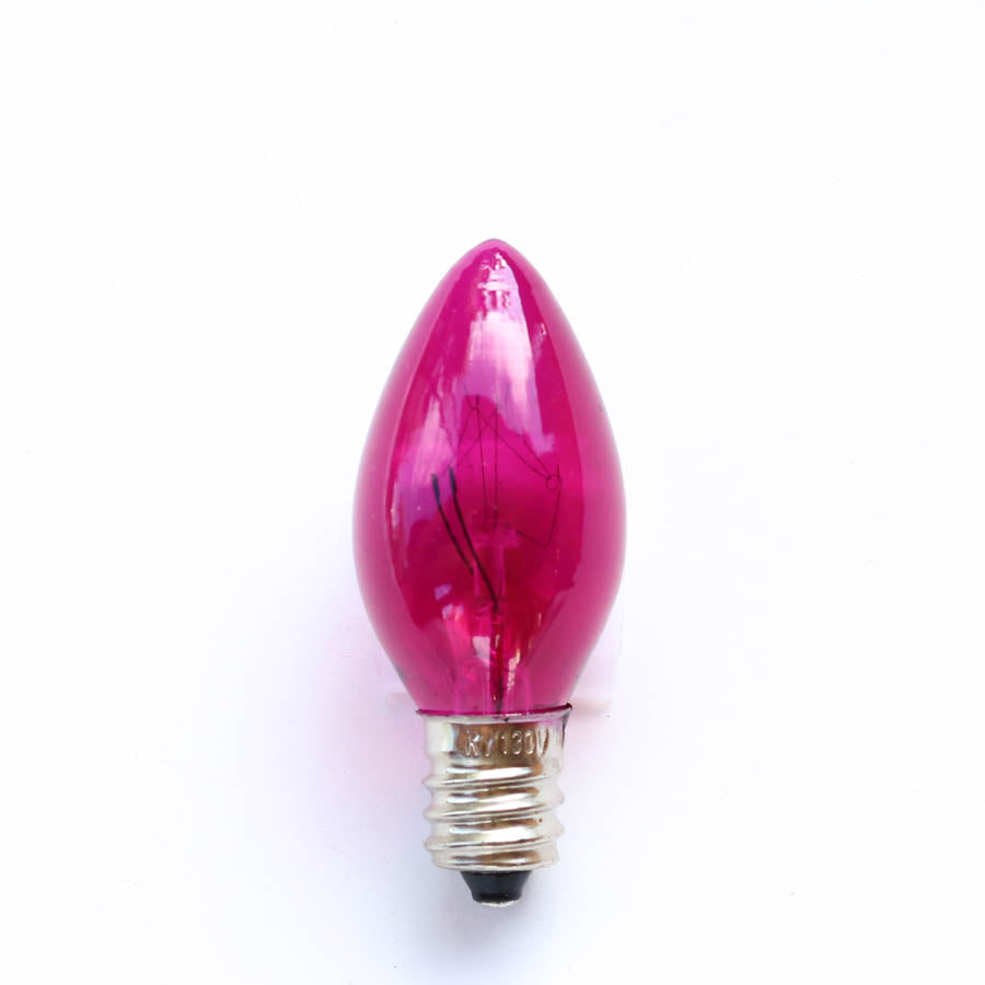 C7 Pink Transparent Incandescent Bulb – BRIGHT LIGHTS UTAH